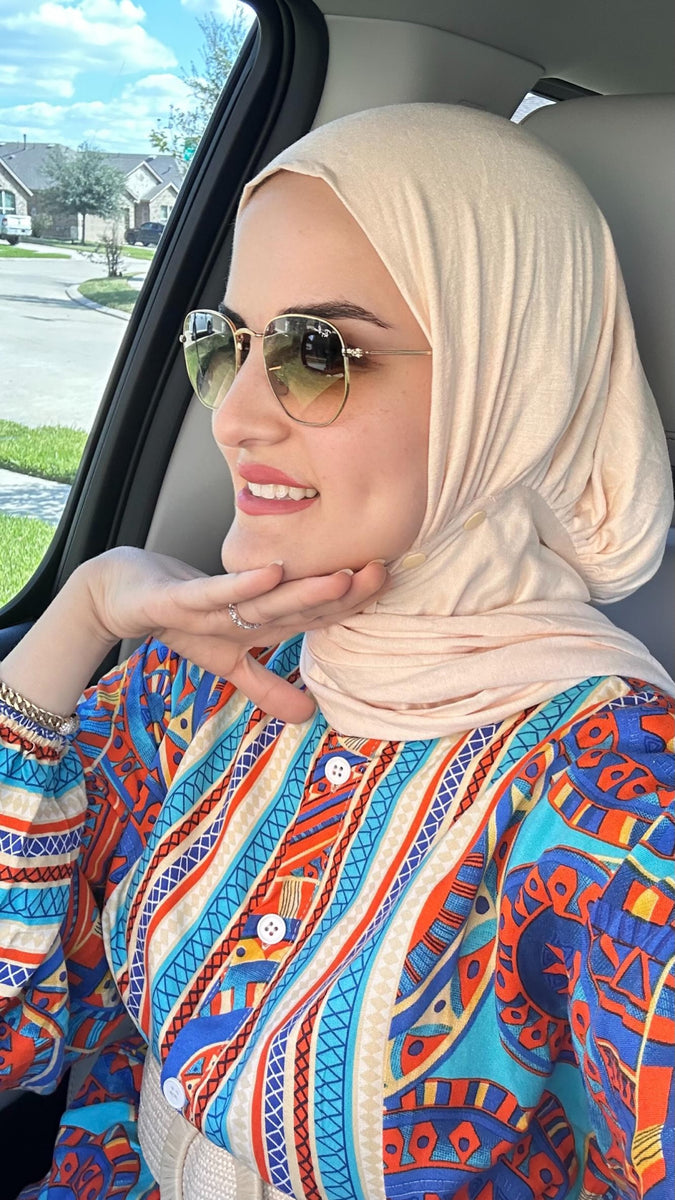Snap Tie Hijab - Cream Biscuits – Nscarves